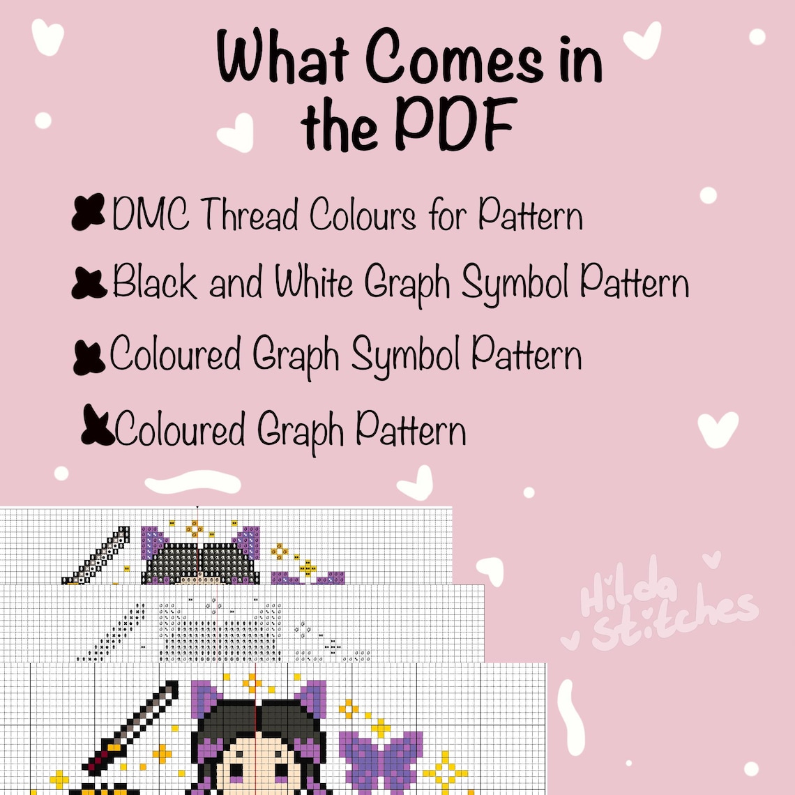 Digital Anime Demon Hunter Cross Stitch Pattern: Sword, Demon, Hunter ...