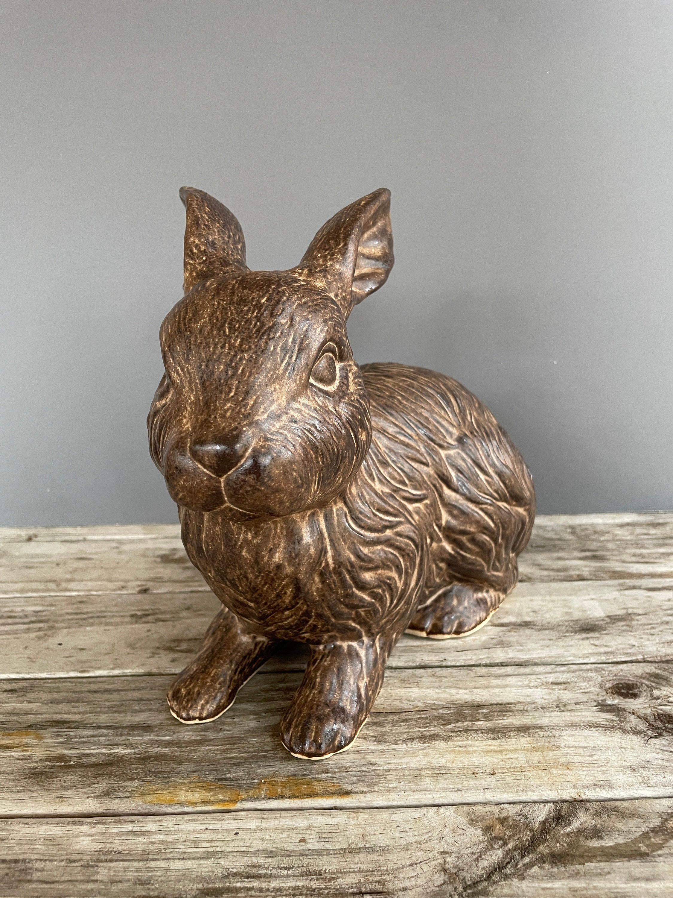 Large Textured Stoneware Rabbit - Sitting - Etsy