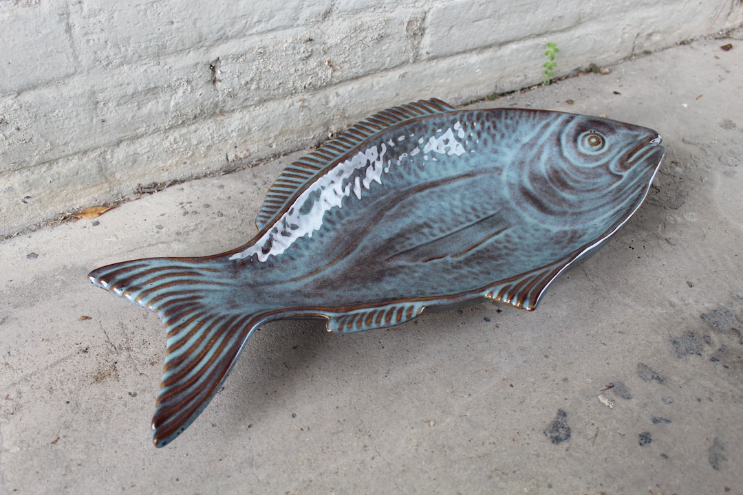 Stoneware Fish Serving Platter - Etsy