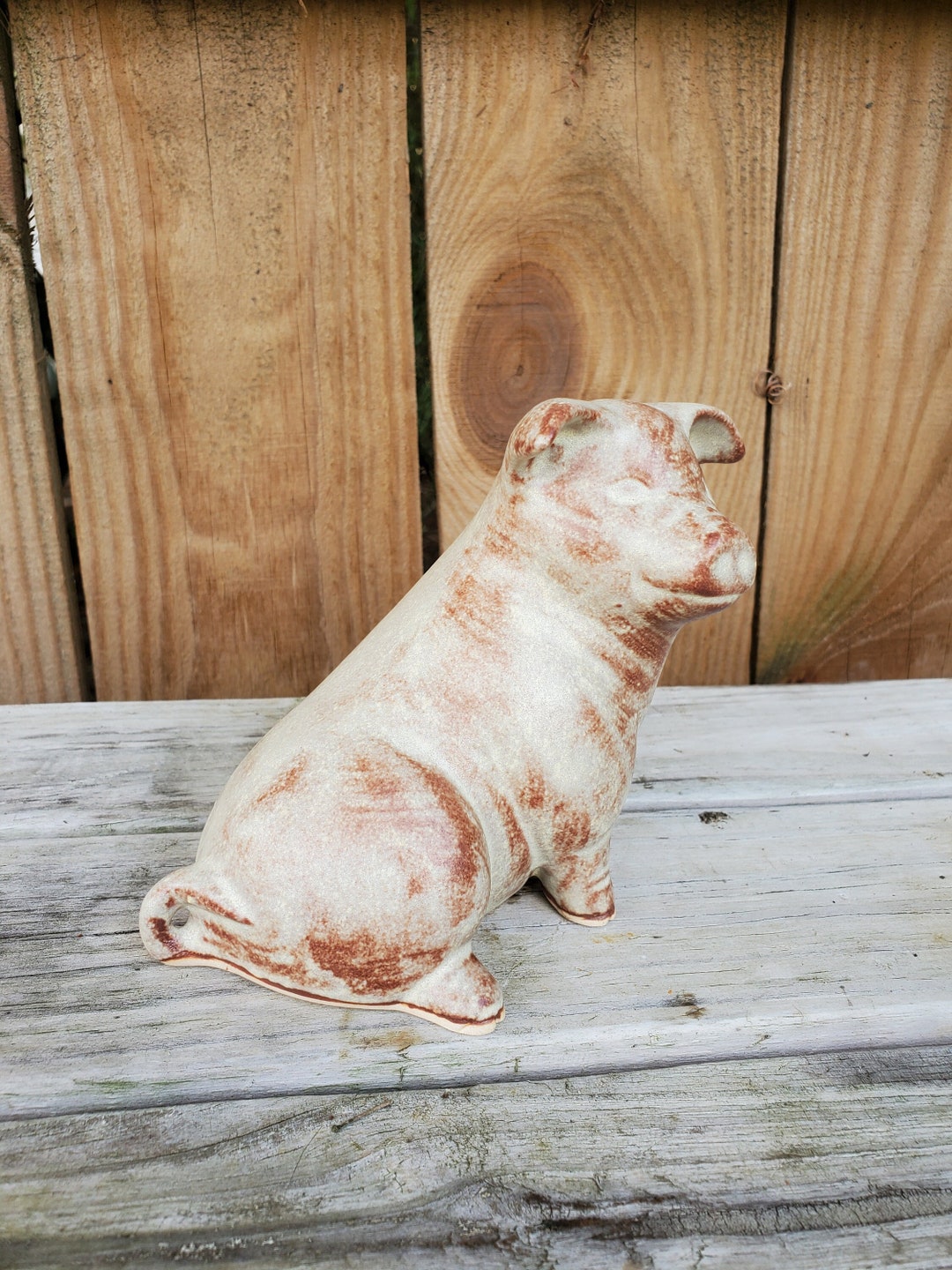 Stoneware Small Sitting Pig - Etsy