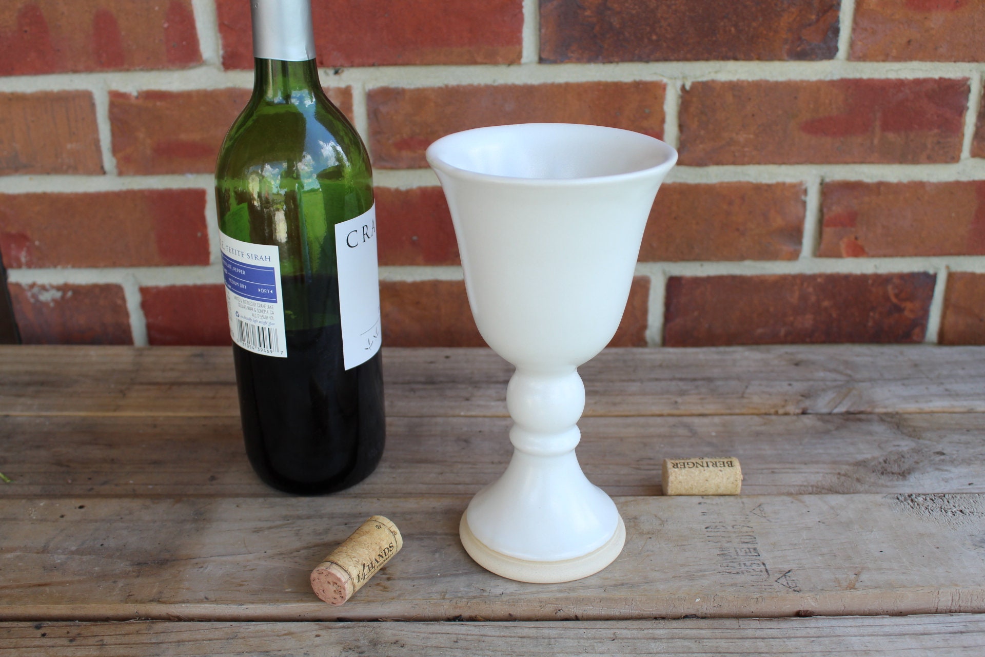 Stoneware Wine Goblet | Etsy