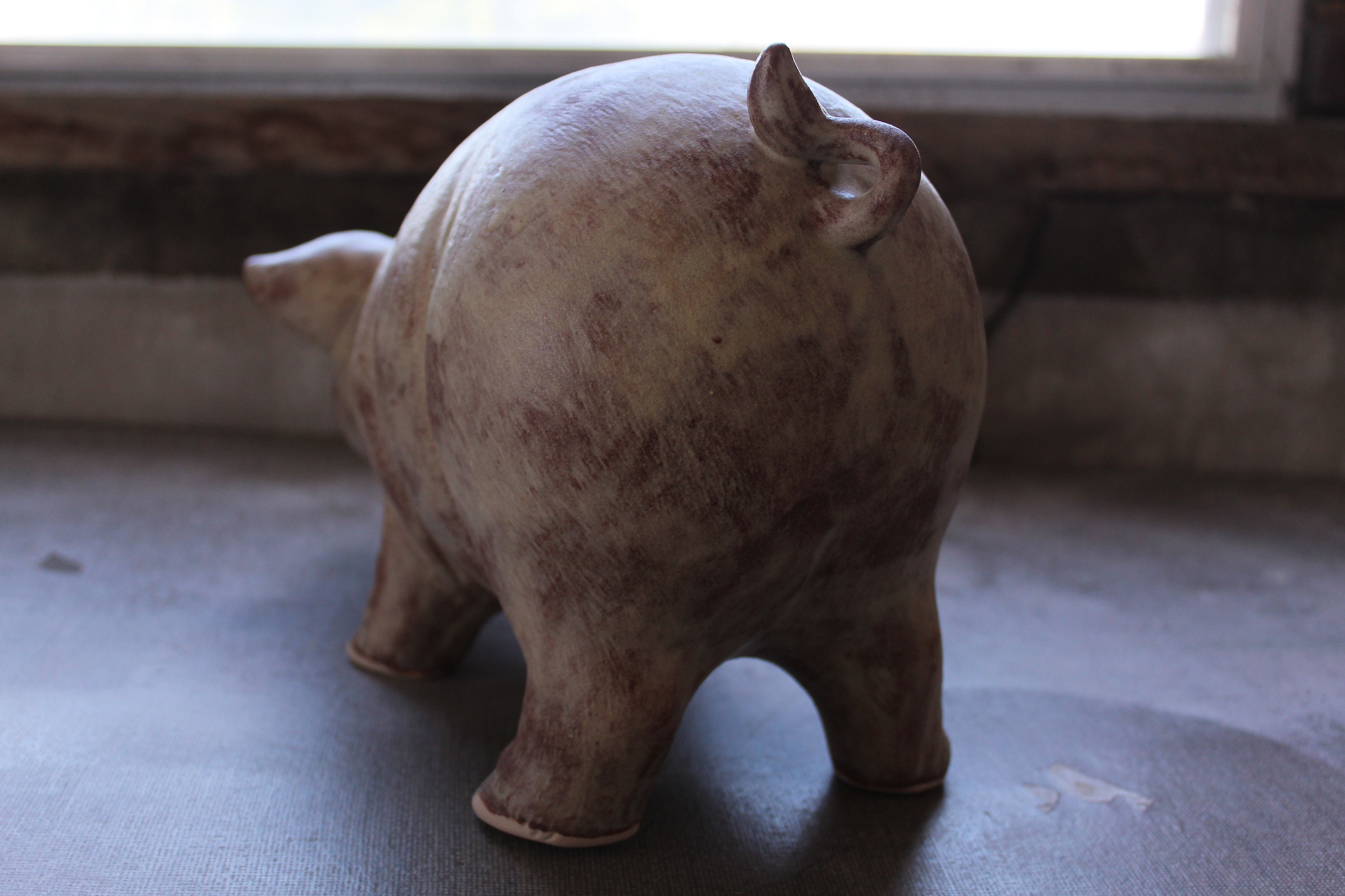 Stoneware Pig - Etsy