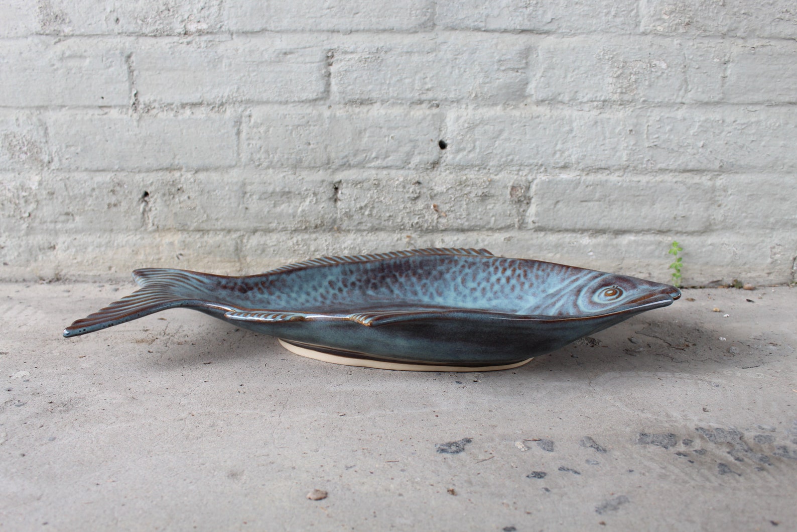Stoneware Fish Serving Platter - Etsy