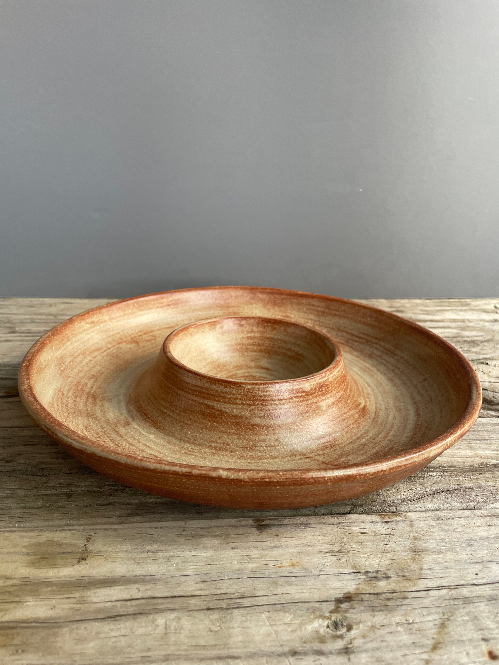 Large Pottery Chip and Dip Serving Bowl - Etsy