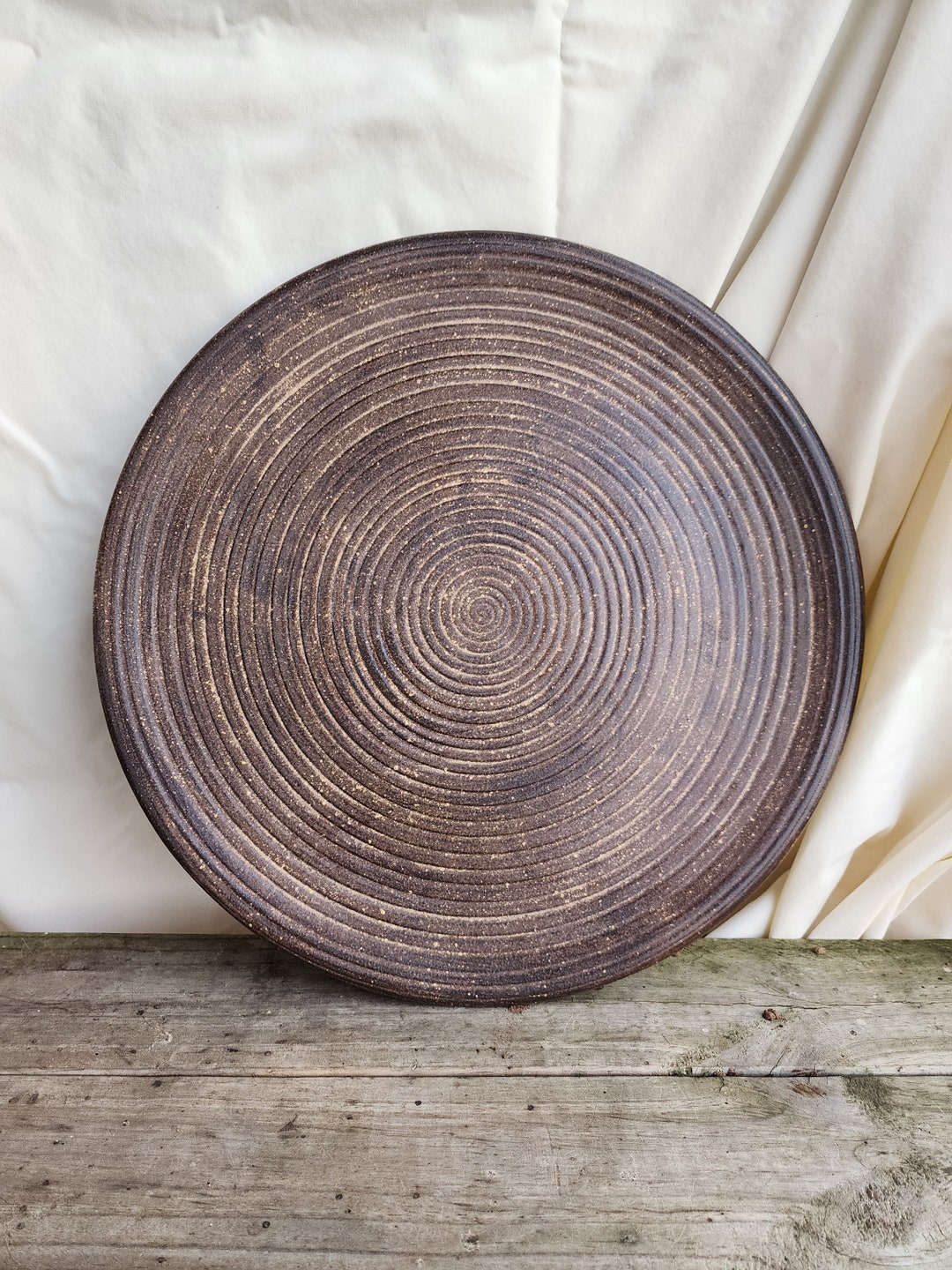 Large Pottery Serving Platter 13.5" - Etsy