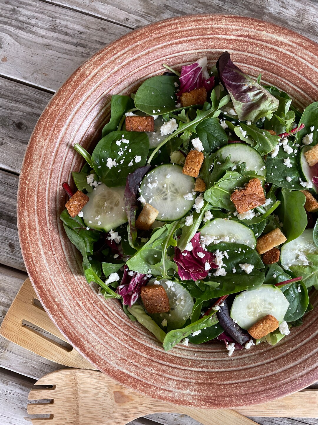 Large Flared Rim Serving Bowl Stoneware Pottery - Etsy