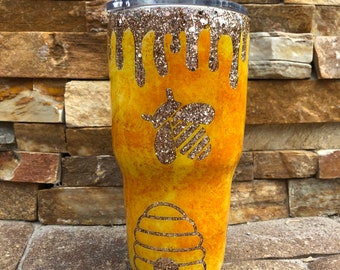 3D Bumble Bee Tumbler, 30oz Tumbler, Tumbler Gift, Bumble Bee Drinkware ...