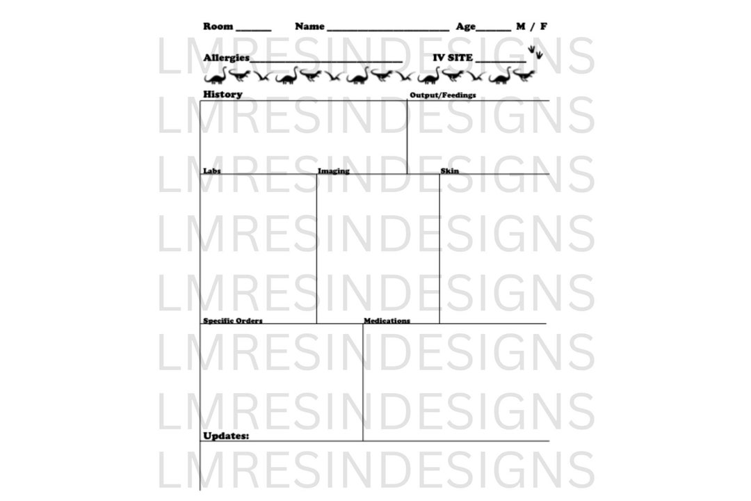 Pediatric Dinosaur Theme Report Sheet *digital File* - Etsy