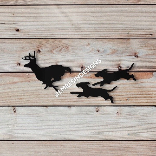 Dogs Running Deer Decal - Etsy