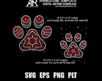 Doggo Paw Rhinestone Template Digital Instant Download File Svg Eps Png ...