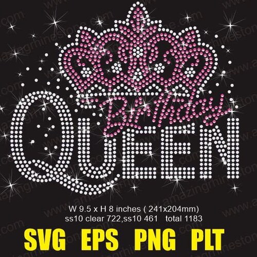 Crown Birthday Queen Rhinestone Instant Download File SVG - Etsy