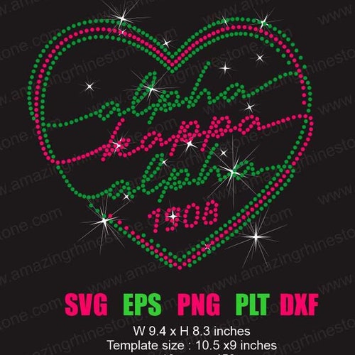 Rhinestone Template Instant Download Files AKA 1908 Heart - Etsy
