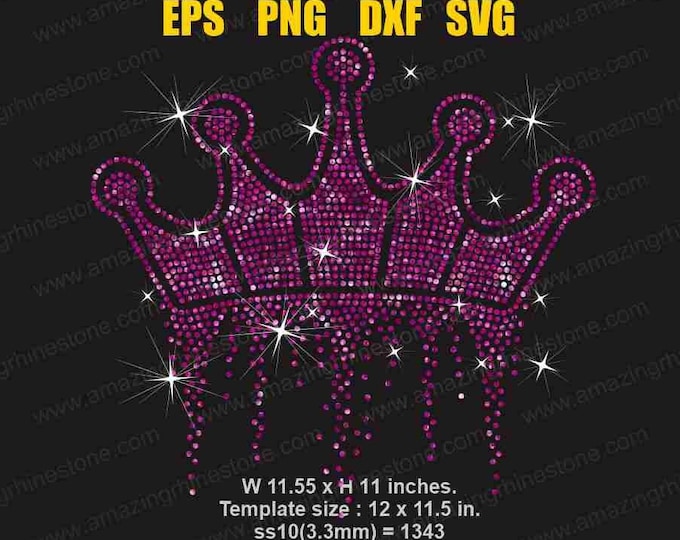 Large Crown Rhinestone Template Digital Instant Download, Cut File Svg ...