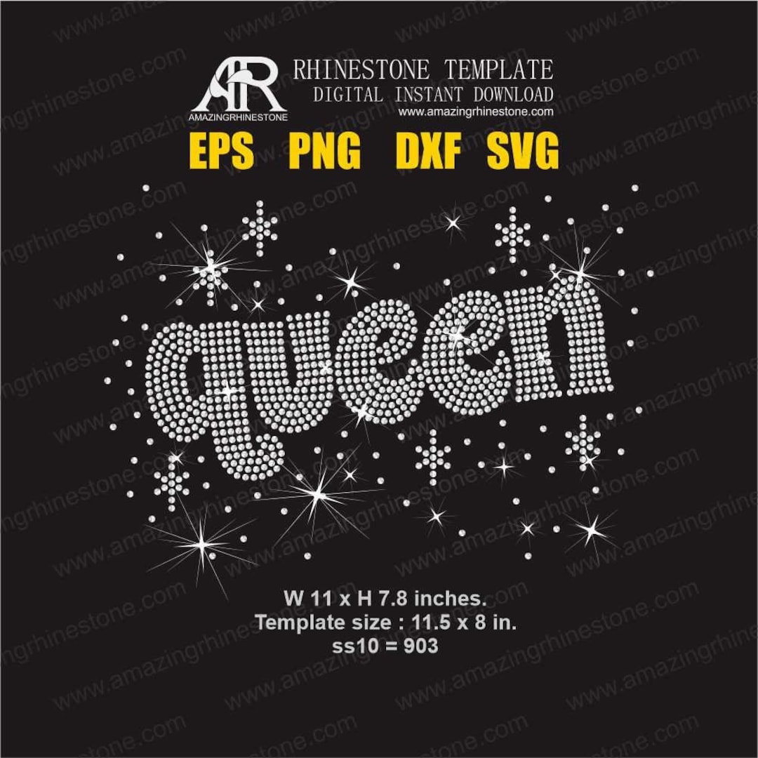 Queen Rhinestone Template, Instant Download Cut Files. Svg - Etsy