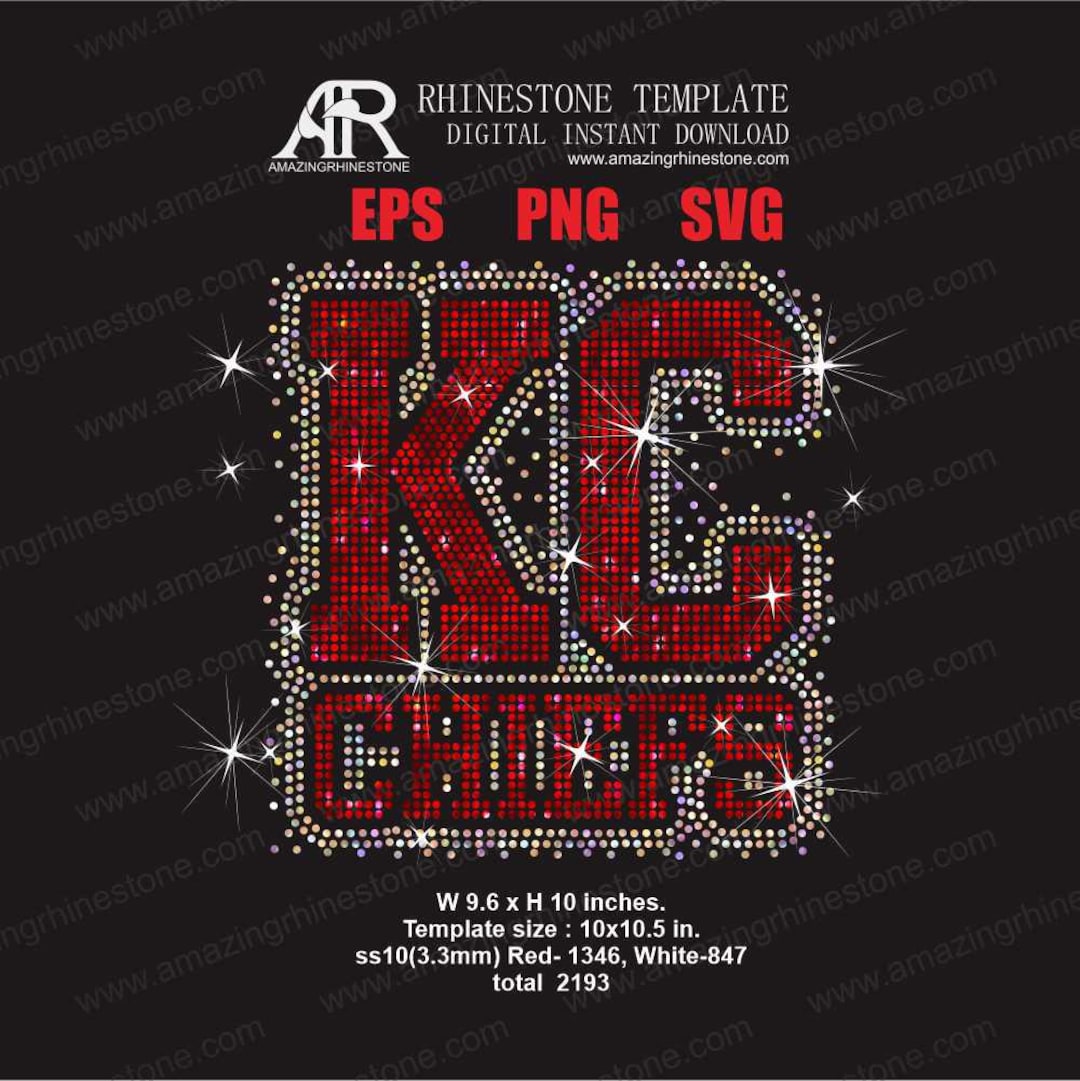 KC Chiefs Rhinestone Template Digital Instant Download, Cut File Svg ...