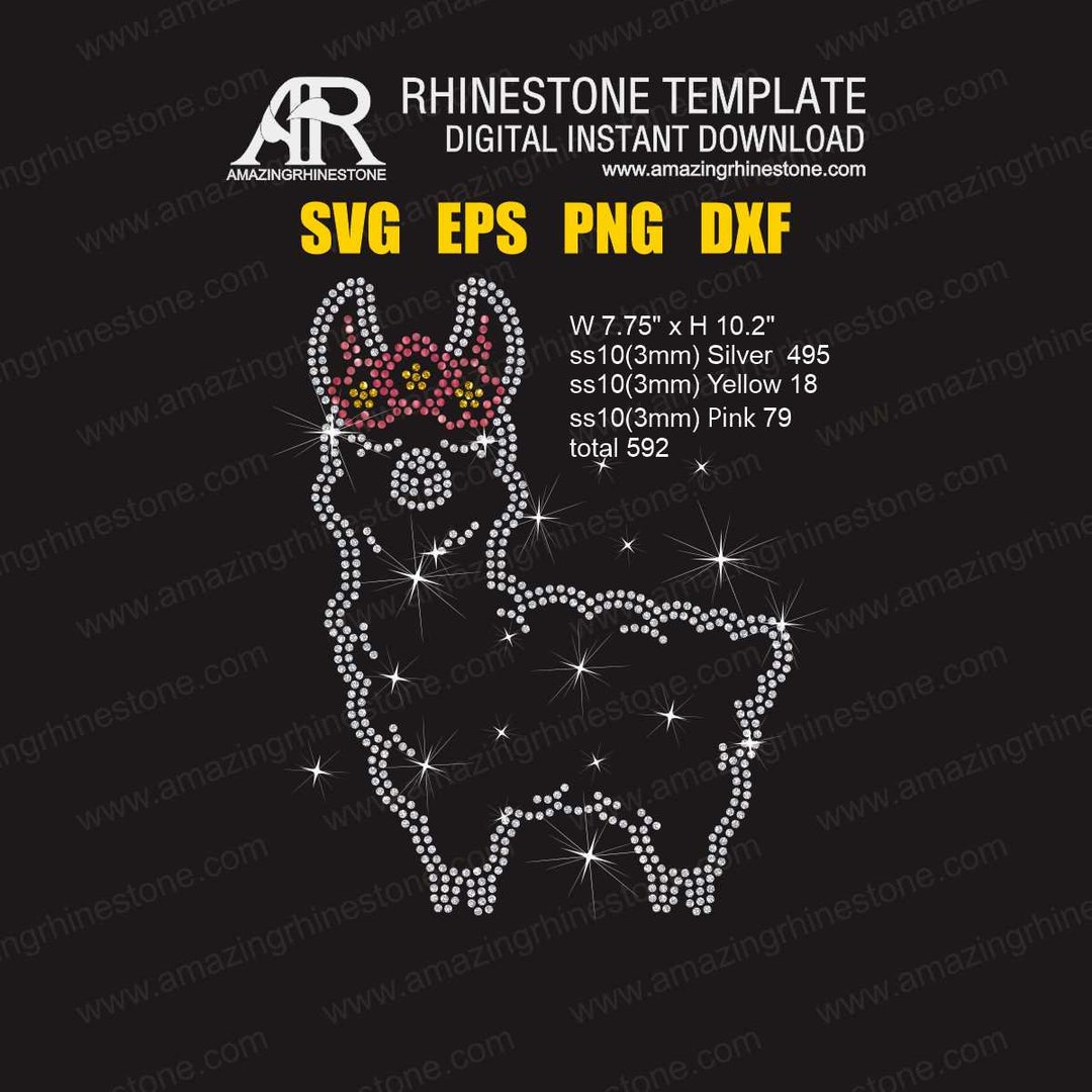 Alpaca Llama Rhinestone Template, Instant Download Cut Files. - Etsy