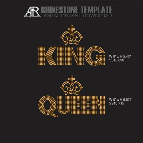 2designs King Queen Crown SS10 Rhinestone Template Pattern - Etsy