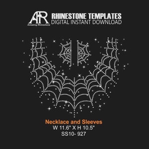 Fashion Spider Rhinestone Necklace-sleeves Template SS10, Instant ...