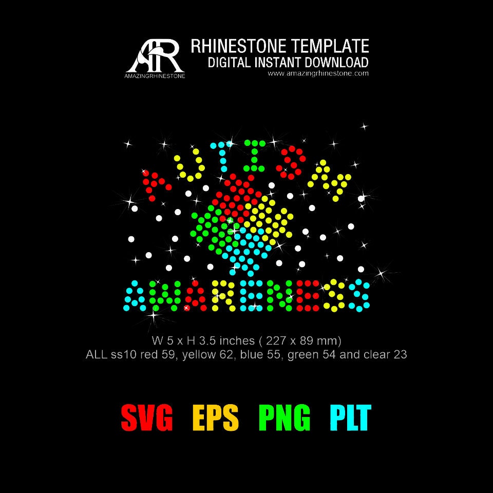 Autism Awareness Puzzle Rhinestone Template File Svg Eps - Etsy