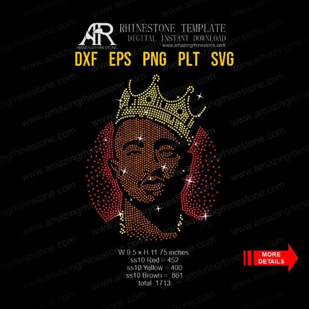 Tupac Crown Rhinestone Bling T-shirt Digital Instant Download File Svg ...