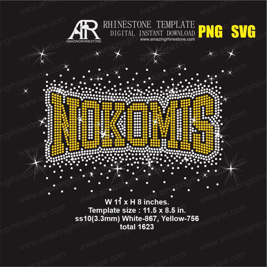NOKOMIS and SACHEM Rhinestone Template Digital Instant Download, Cut ...