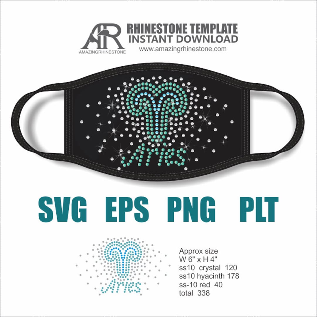 Zodiac Aries Sign Rhinestone Template, Svg, Eps, Plt, Cricut, for Bling ...