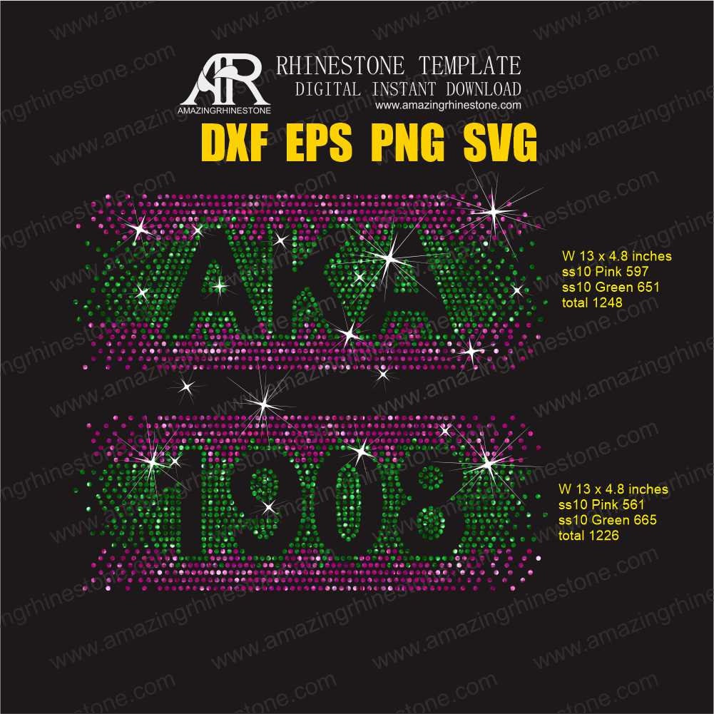 AKA 1908 Rhinestone Template, Instant Download Cut Files. Svg - Etsy