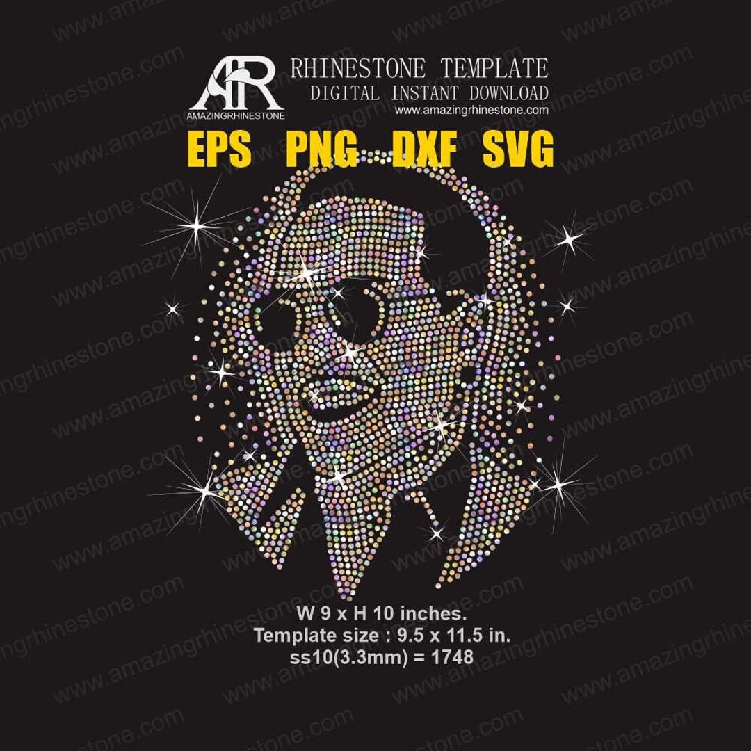 Portrait, Charlie Wilson Rhinestone Template Film, Cricut, Svg, Png ...