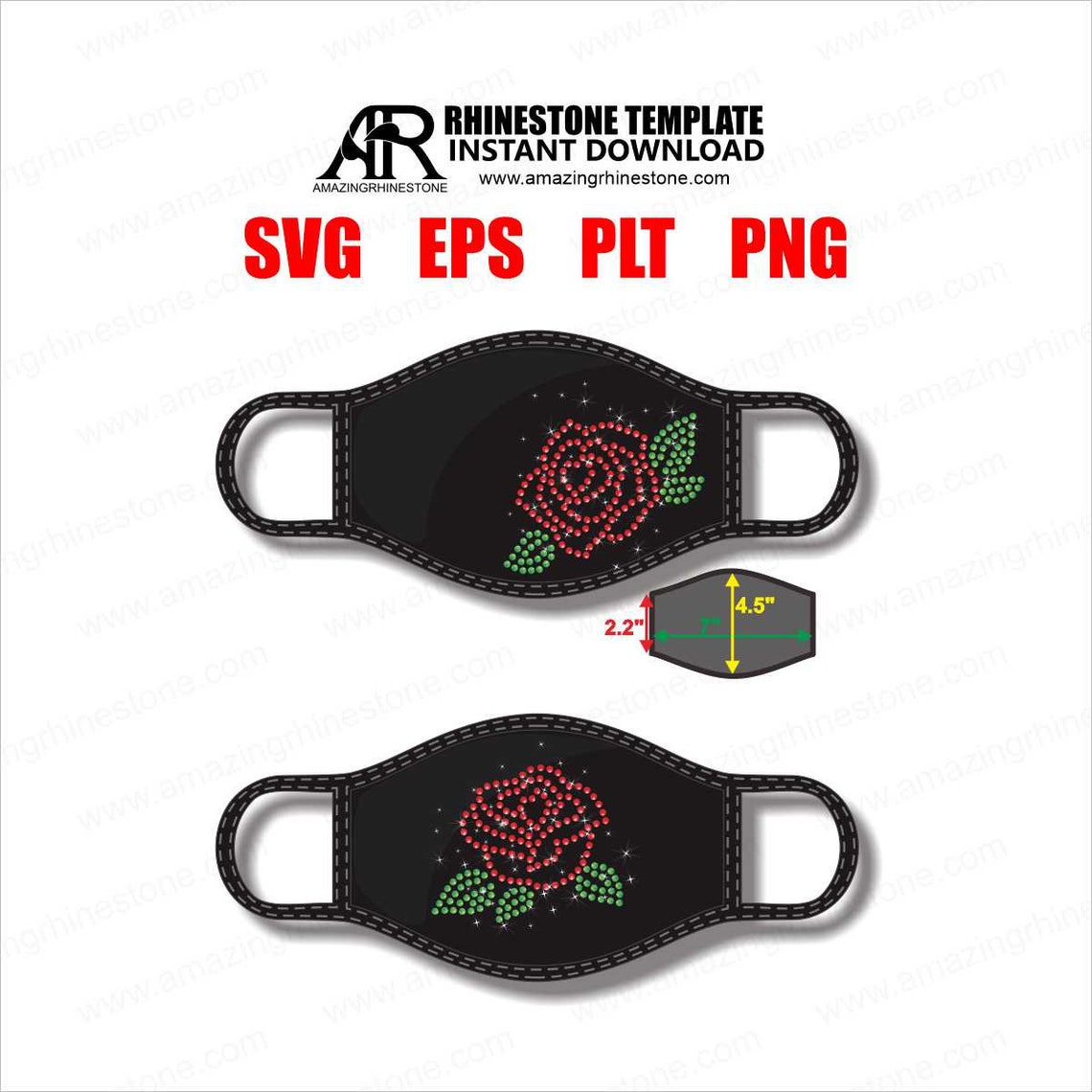 Customized Rose Rhinestone Template Instant Download File - Etsy