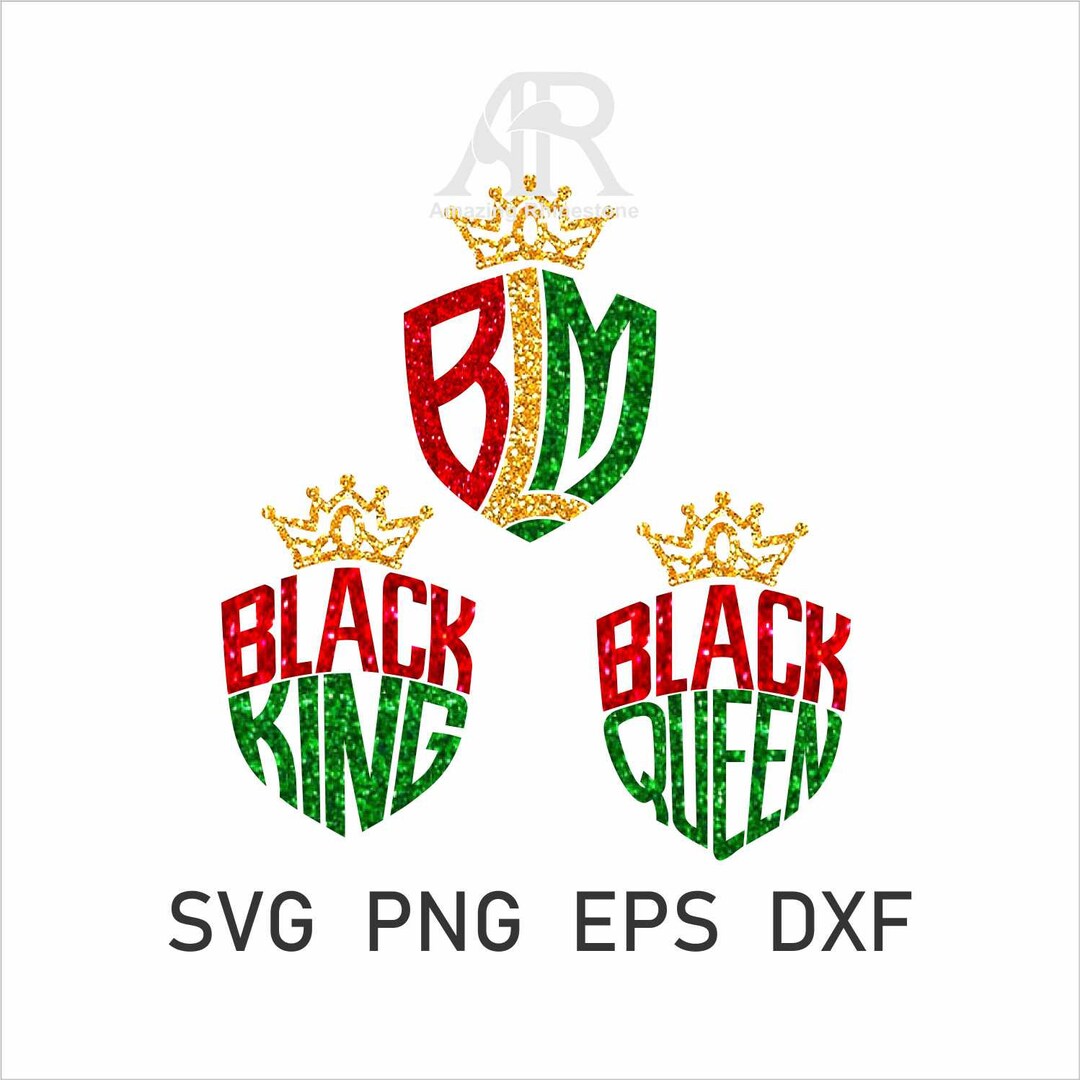 3designs Bundle BLM King Queen Shield Glitter Vinyl Cut File - Etsy