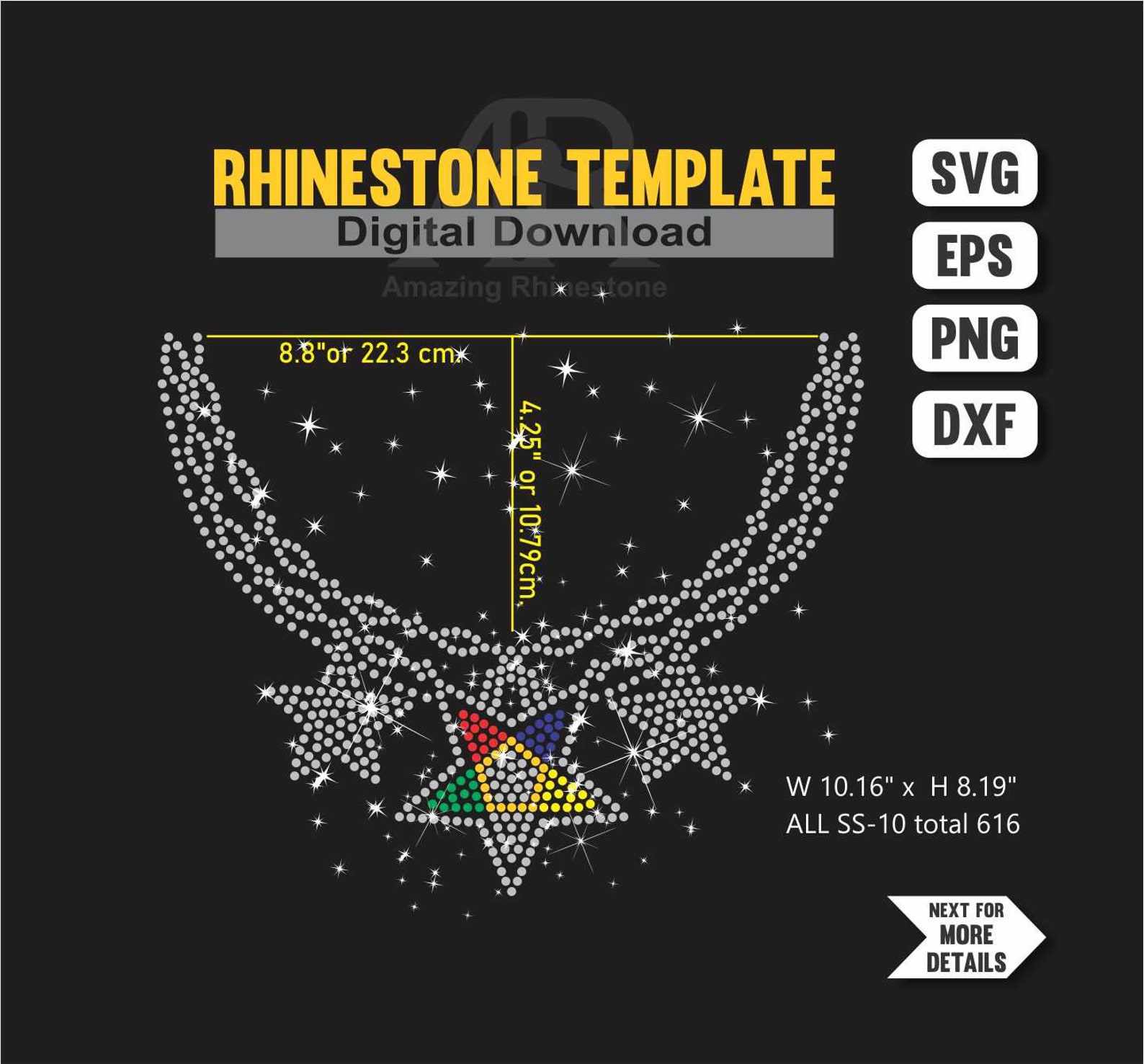 Rhinestone Template-pattern Digital File Svg Eps Png OES | Etsy