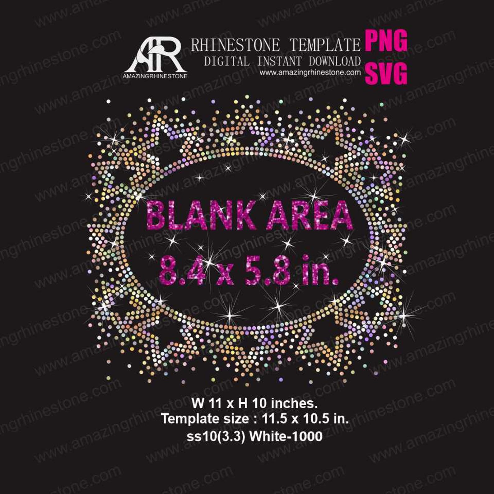 Circle Star Burst Rhinestone Template Digital Instant Download, Cut ...