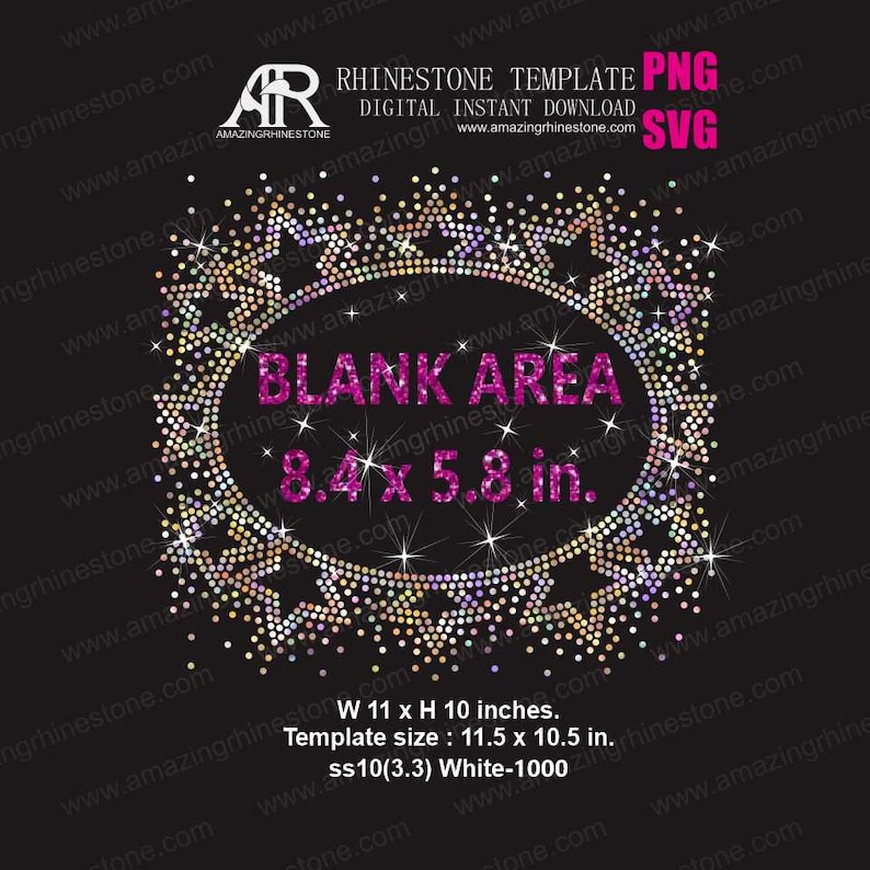 Circle Star Burst Rhinestone Template Digital Instant Download, Cut ...