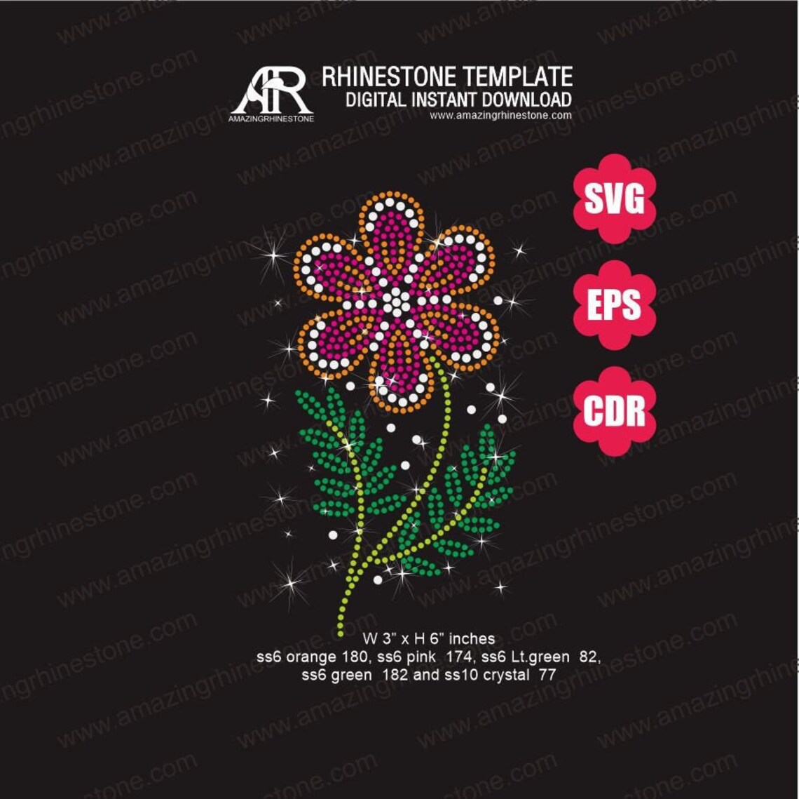 Instant Download File Rhinestone Template Cut File | Etsy
