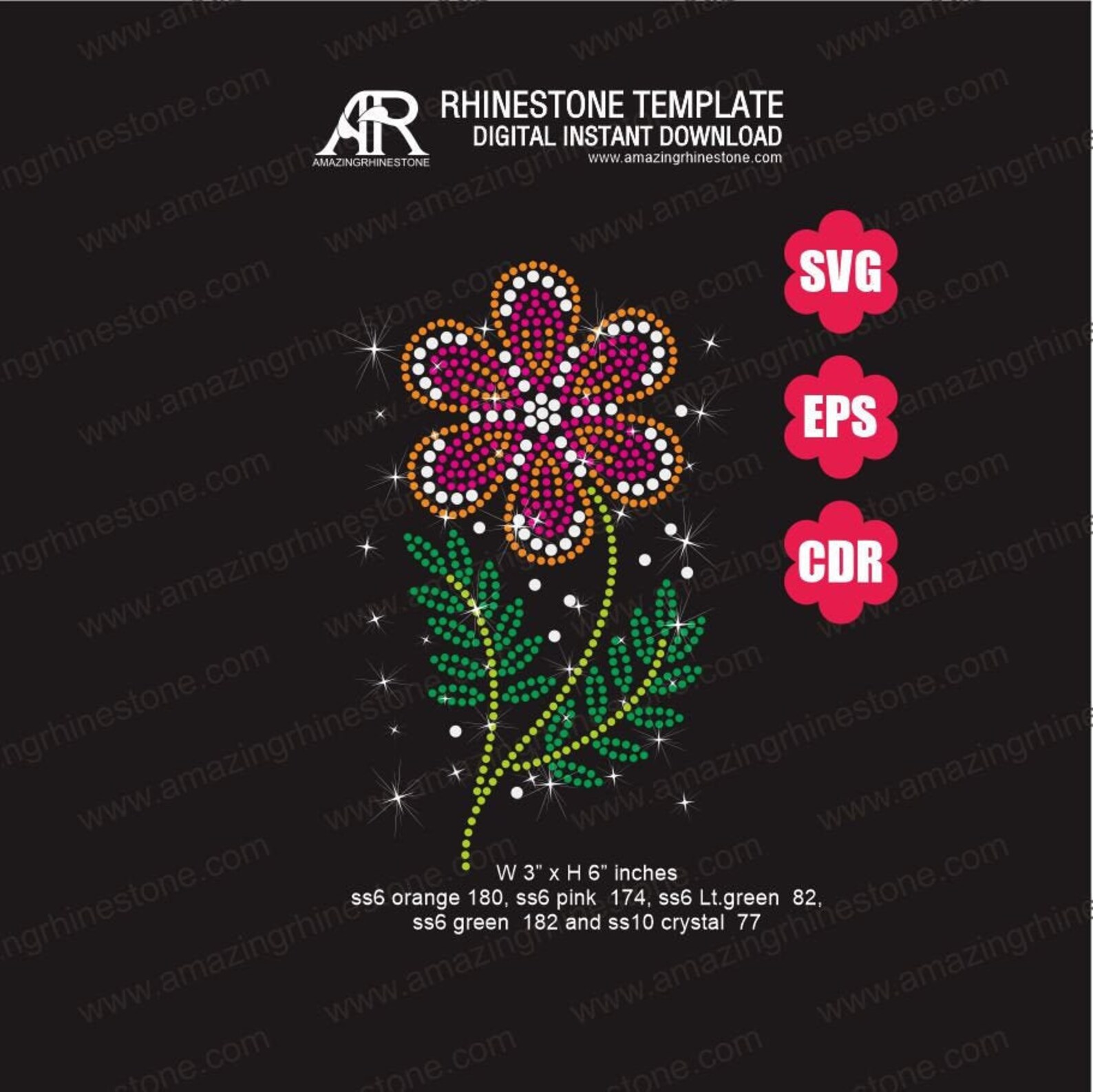 Instant download file rhinestone template Cut file | Etsy