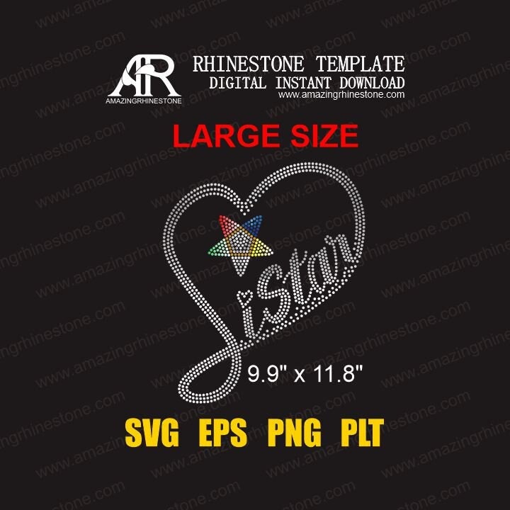 OES Star Heart LARGE Rhinestone-template Cricut Svg Png Eps - Etsy