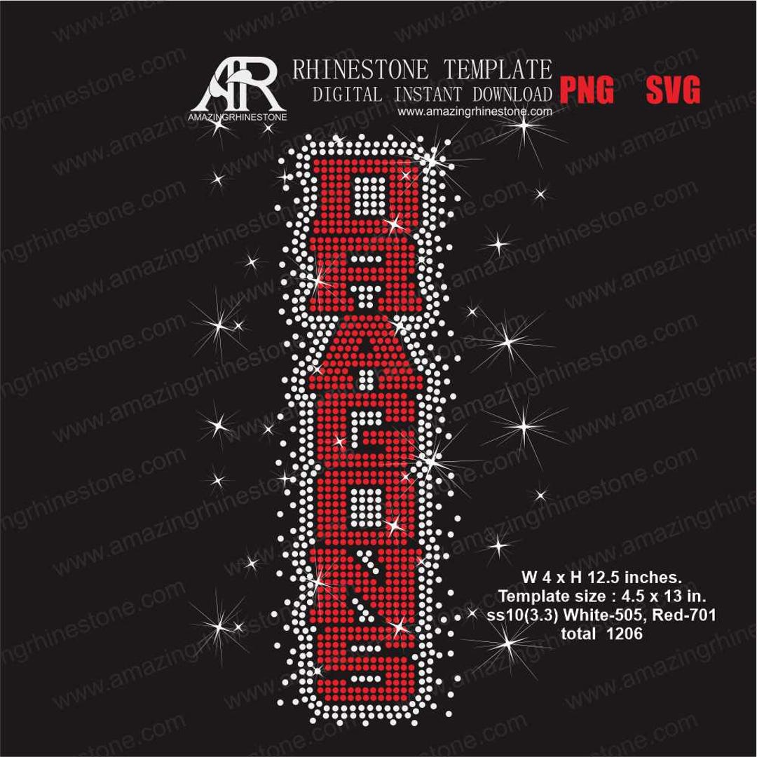 DRAGONS Vertical Rhinestone Template Digital Instant Download, Cut File ...