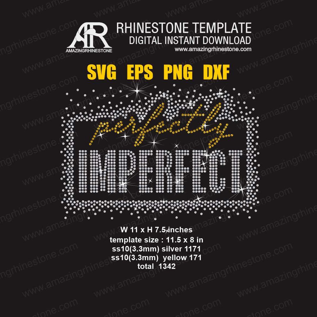 Perfect Imperfect Rhinestone Template Digital Instant Download, Cut ...