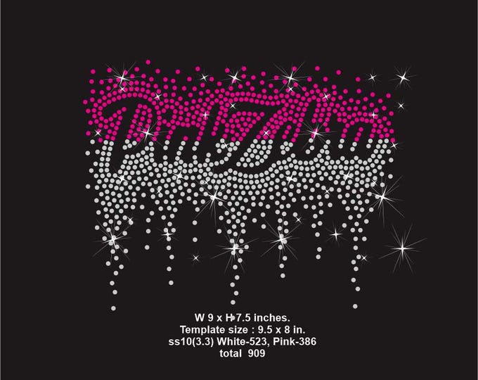 Pink Zebra Script Font Rhinestone Template Digital Instant Download ...