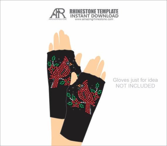 A Little Red Cardinal Rhinestone Pattern-template Rhinestone - Etsy