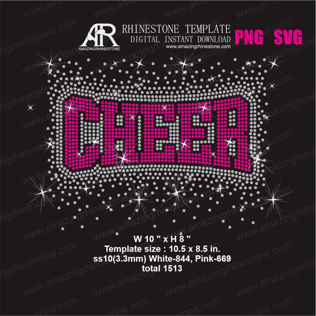 CHEER Rhinestone Template Digital Instant Download, Cut File Svg, Eps ...