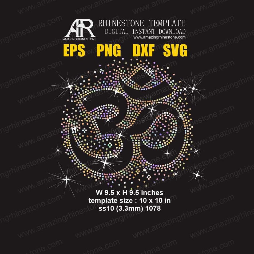 Ohm Ganesha Symbol Rhinestone Template Digital Instant Download, Cut ...
