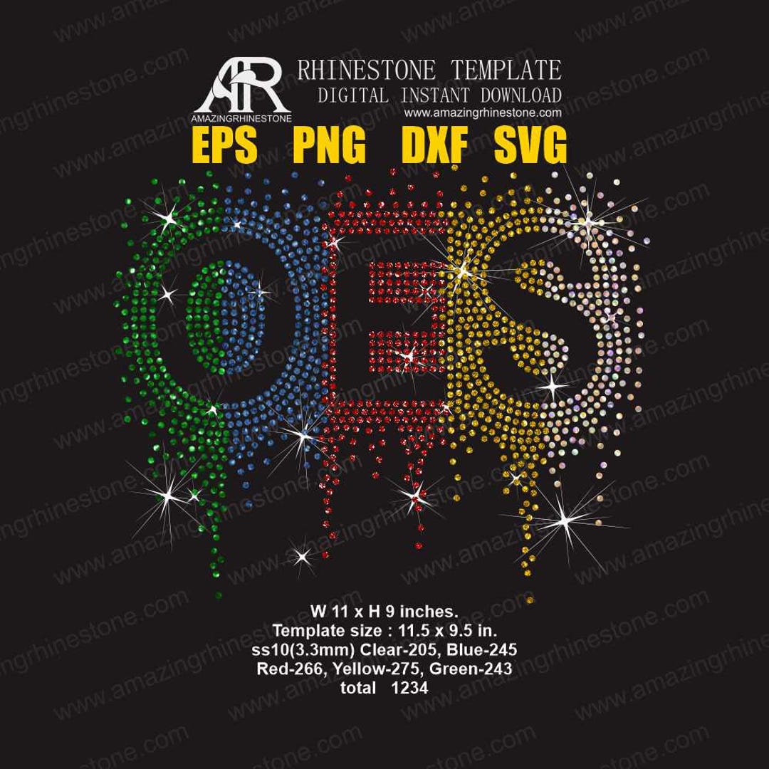 OES Sparkle Rhinestone Template Instant Download File. - Etsy