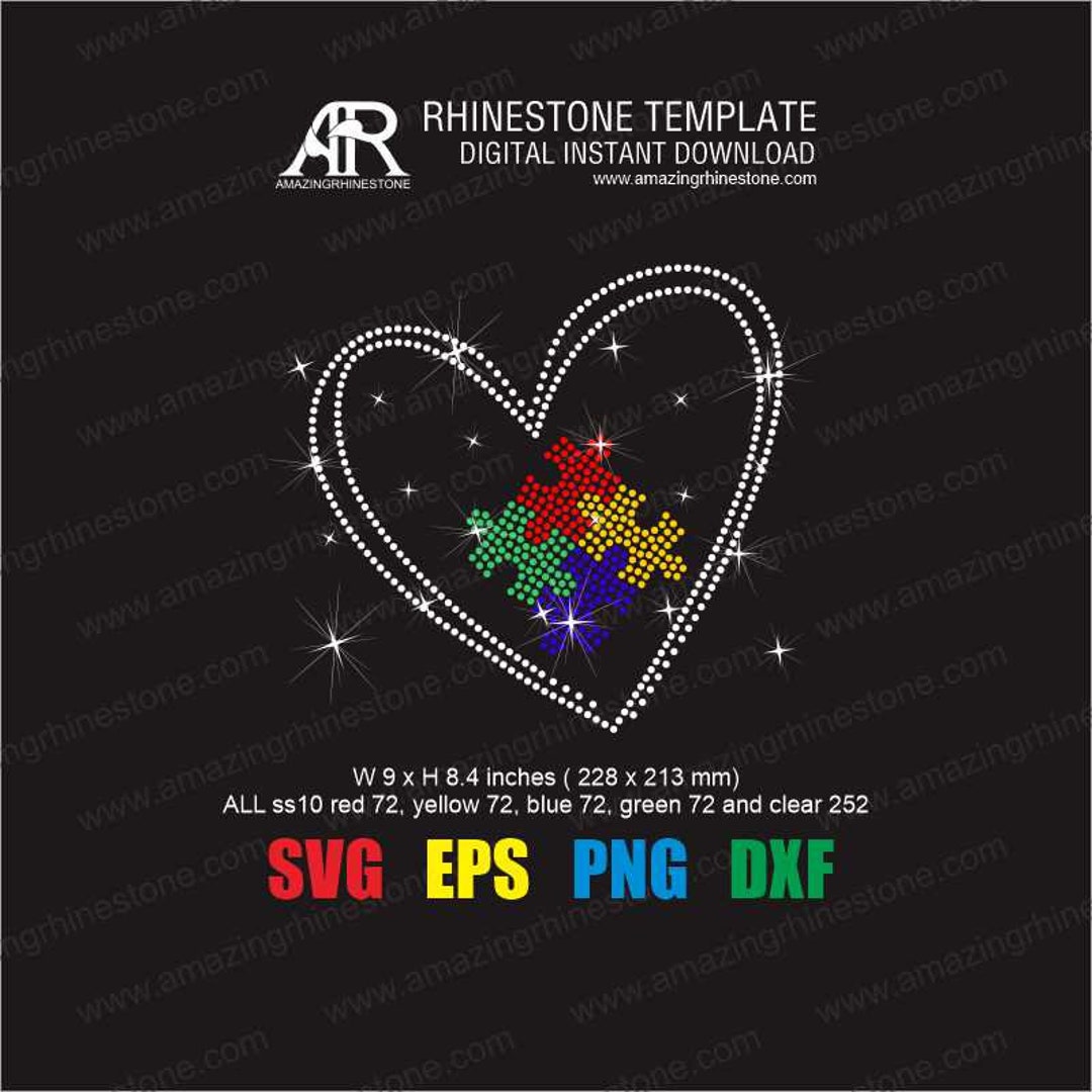 Autism Awareness Rhinestone Template File, Svg, Eps, Png, Dot Arts ...