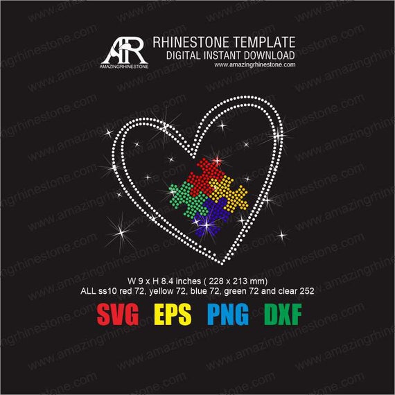Autism Awareness Rhinestone Template File Svg Eps Png Dot | Etsy