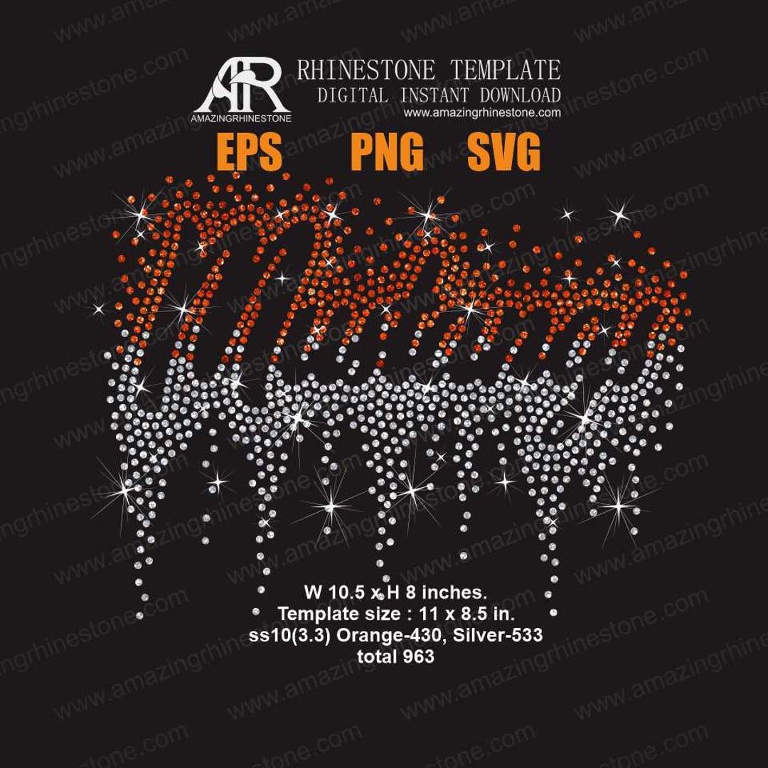 Mustangs Rhinestone Template Digital Instant Download, Cut File Svg ...