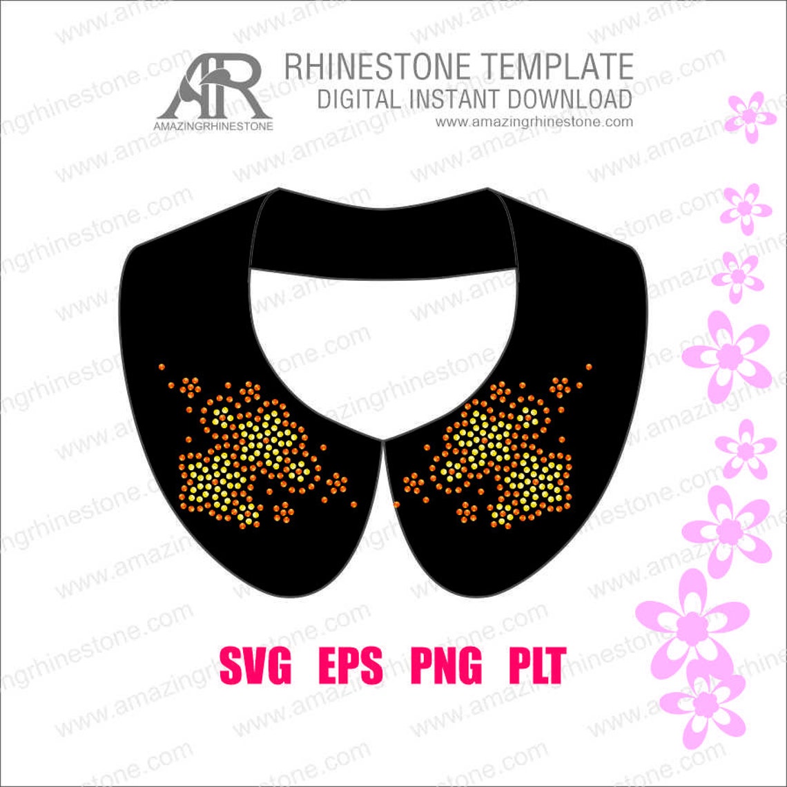 3 Bundles Floral Rhinestone Template Svgepspngplt. Instant - Etsy