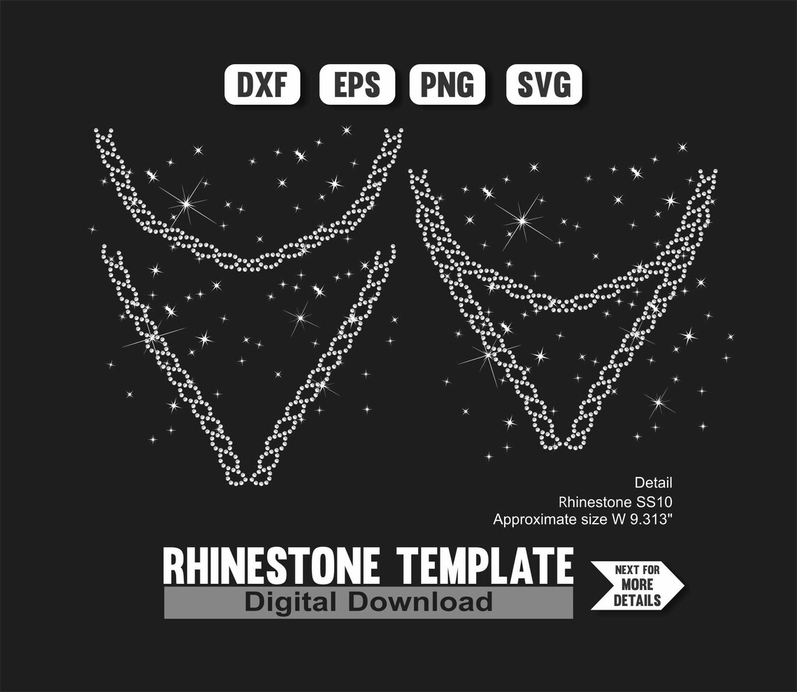 Ordinary Necklace Round and V Shape Rhinestone Template - Etsy