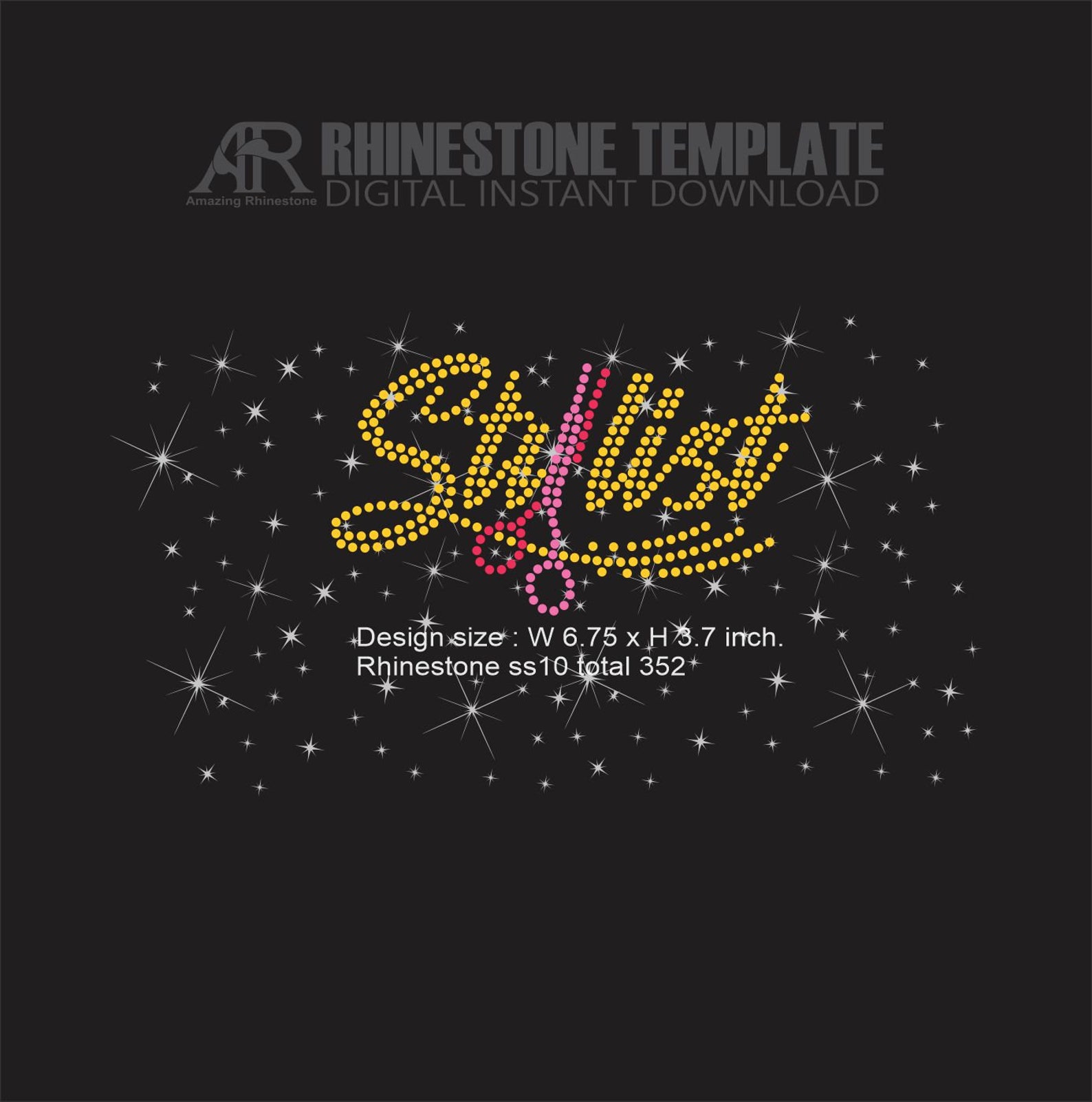 Instant Download Rhinestone Template File Svg Eps Png, Cut File, Dot ...