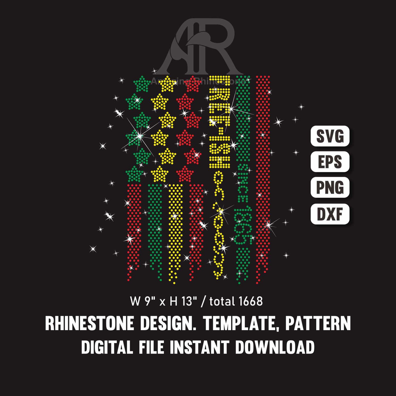 Instant Download Rhinestone Template Design Files Svg Eps Png - Etsy